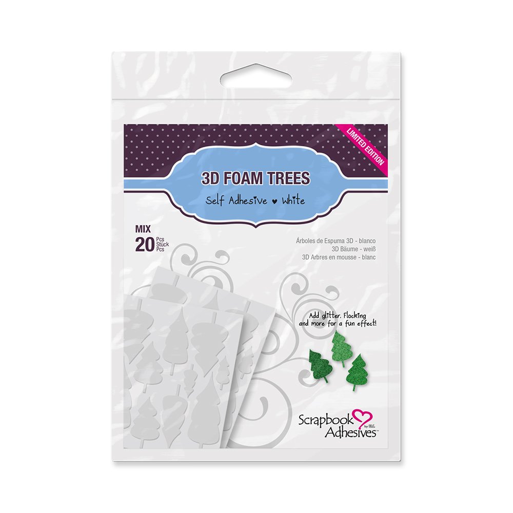 Scrapbook adhesives 3D Foam Trees, 20 tree shapes in 4 sizes